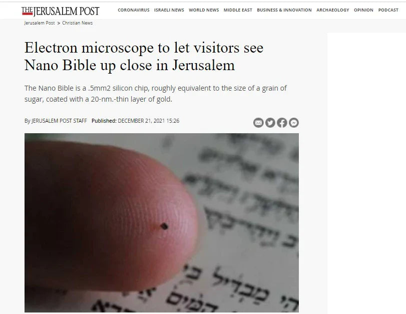 Electron microscope to let visitors see Nano Bible up – Jerusalem Nano ...